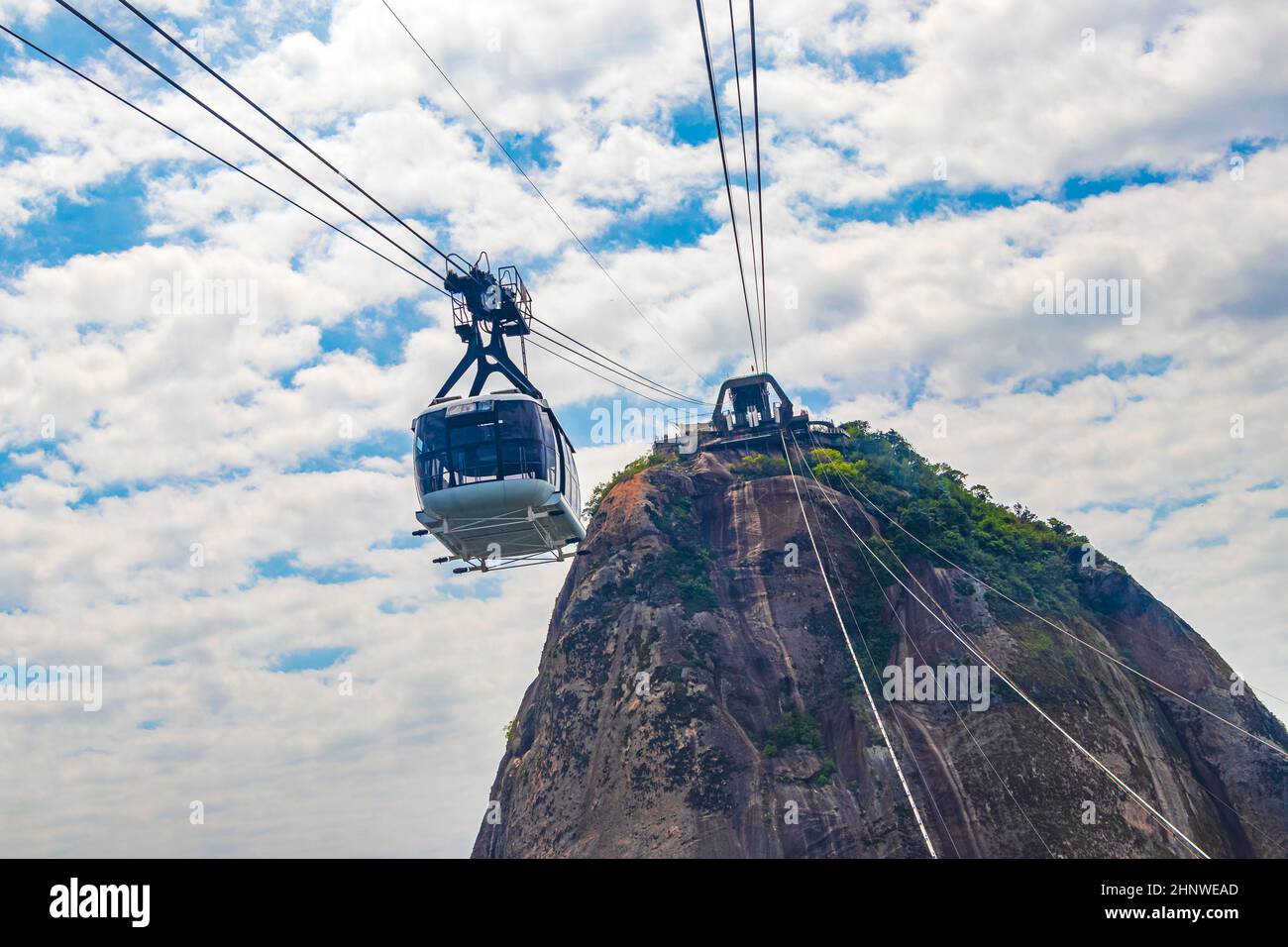 Sugarloaf sugar loaf mountain Pão de Açucar with cable car panorama ...