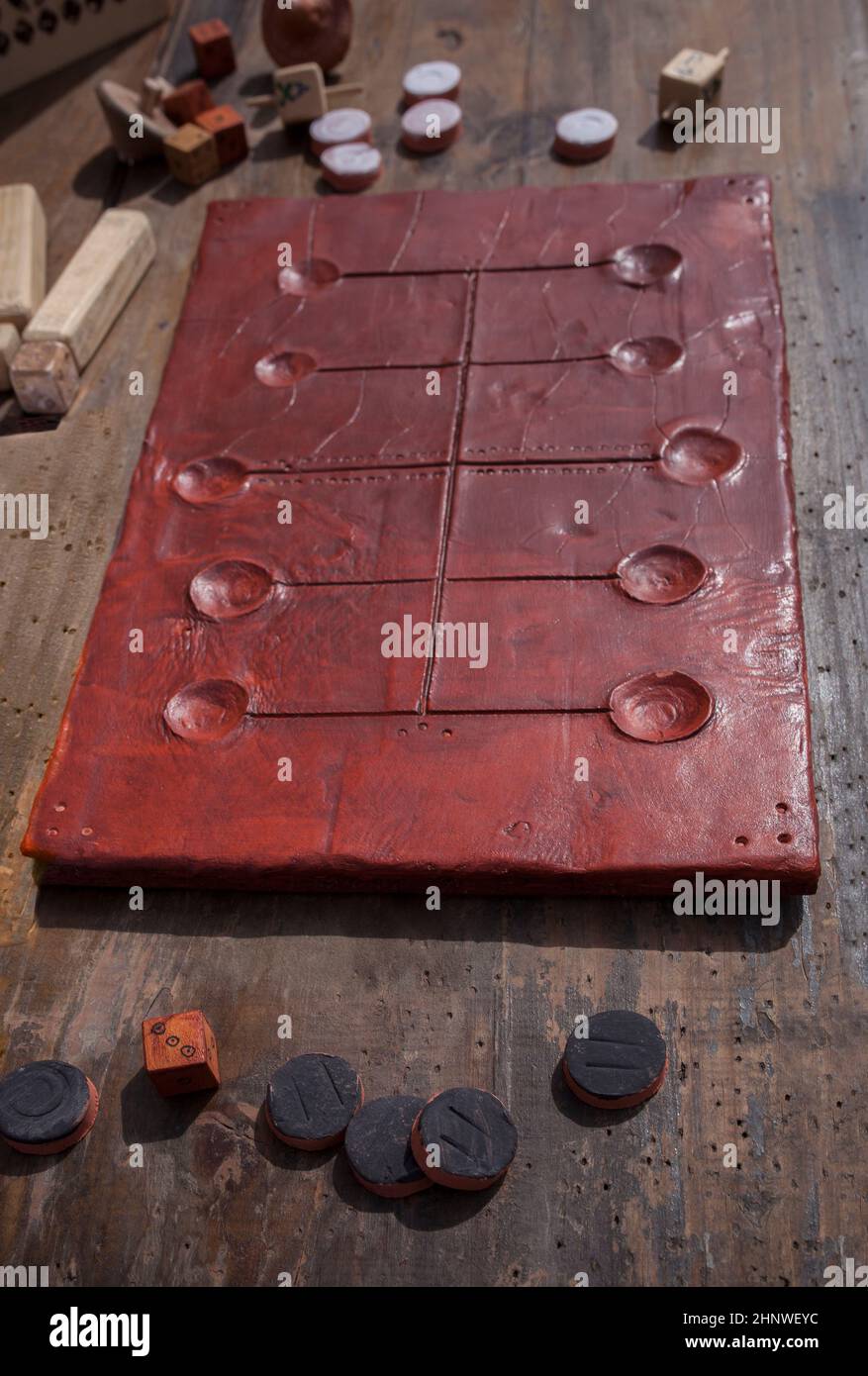 Reconstruction of greek and roman board game Pente Grammai. Private ...