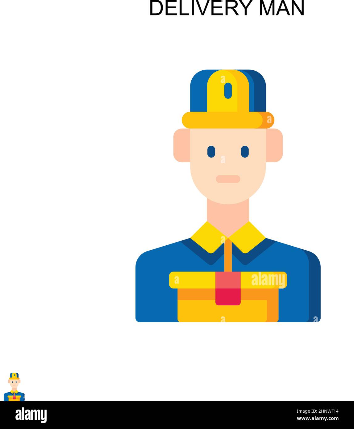 Delivery man Simple vector icon. Illustration symbol design template ...