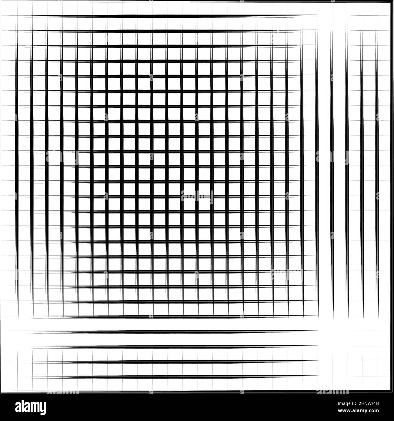 Grid, mesh, graticule with grungy, irregular lines. Grunge checkered ...