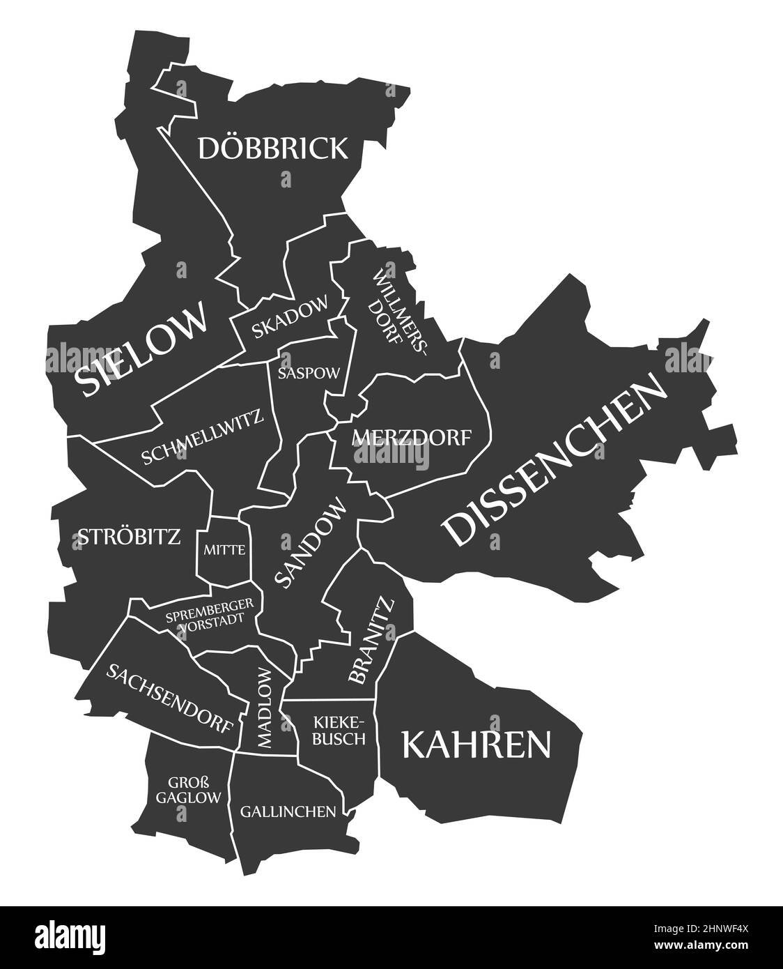 Cottbus City Map Germany DE labelled black illustration Stock Photo - Alamy