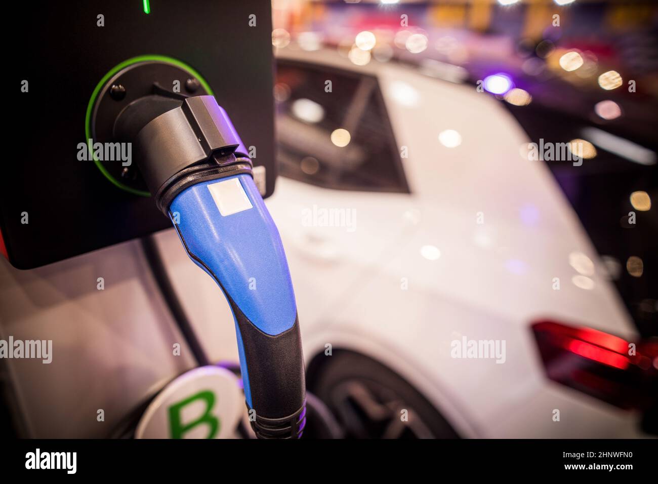 Close up shot of a charging plug for an electric car Stock Photo - Alamy