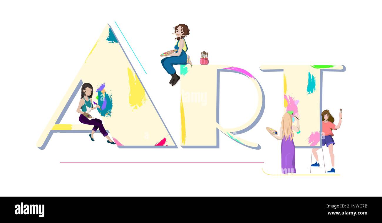 Artistic text concept ART modern creativity - Vector illustration Stock ...