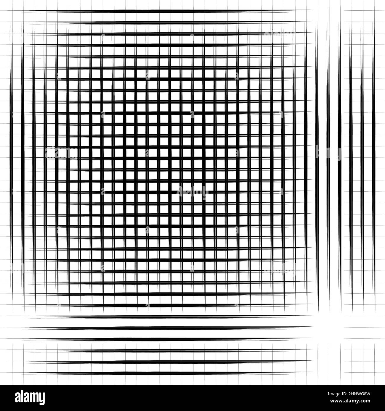 Grid, mesh, graticule with grungy, irregular lines. Grunge checkered ...