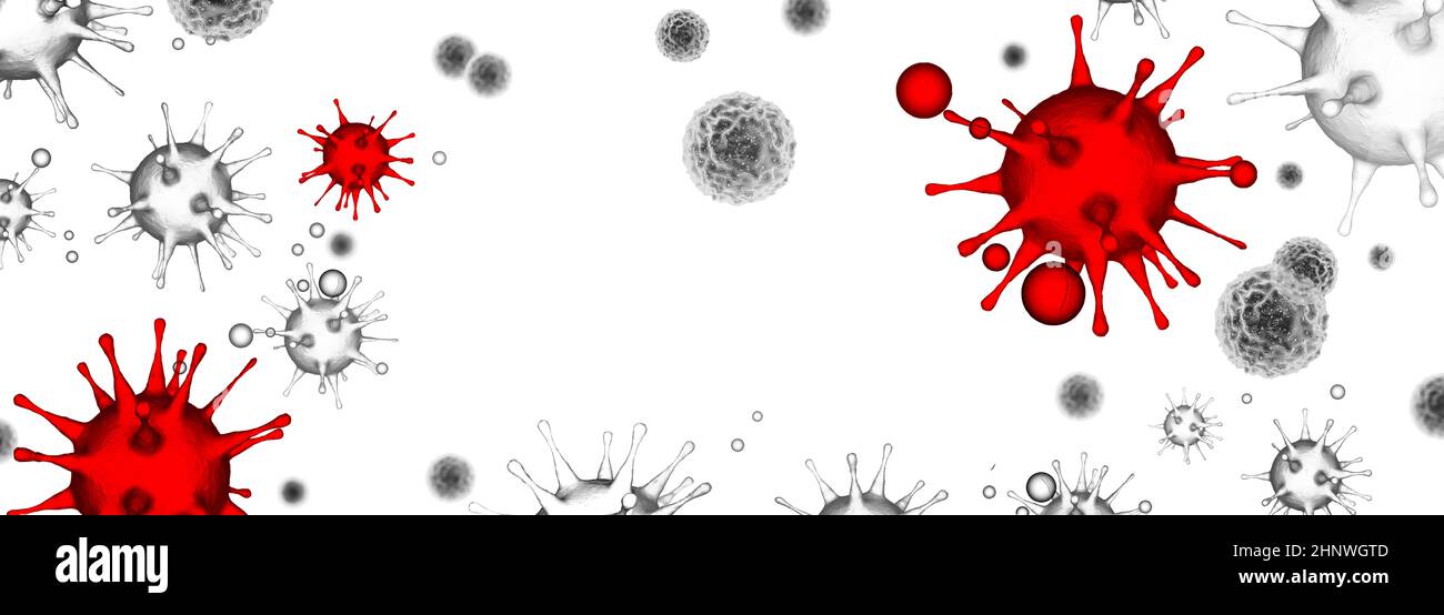 Dangerous corona virus, SARS pandemic risk concept. 3D illustration ...