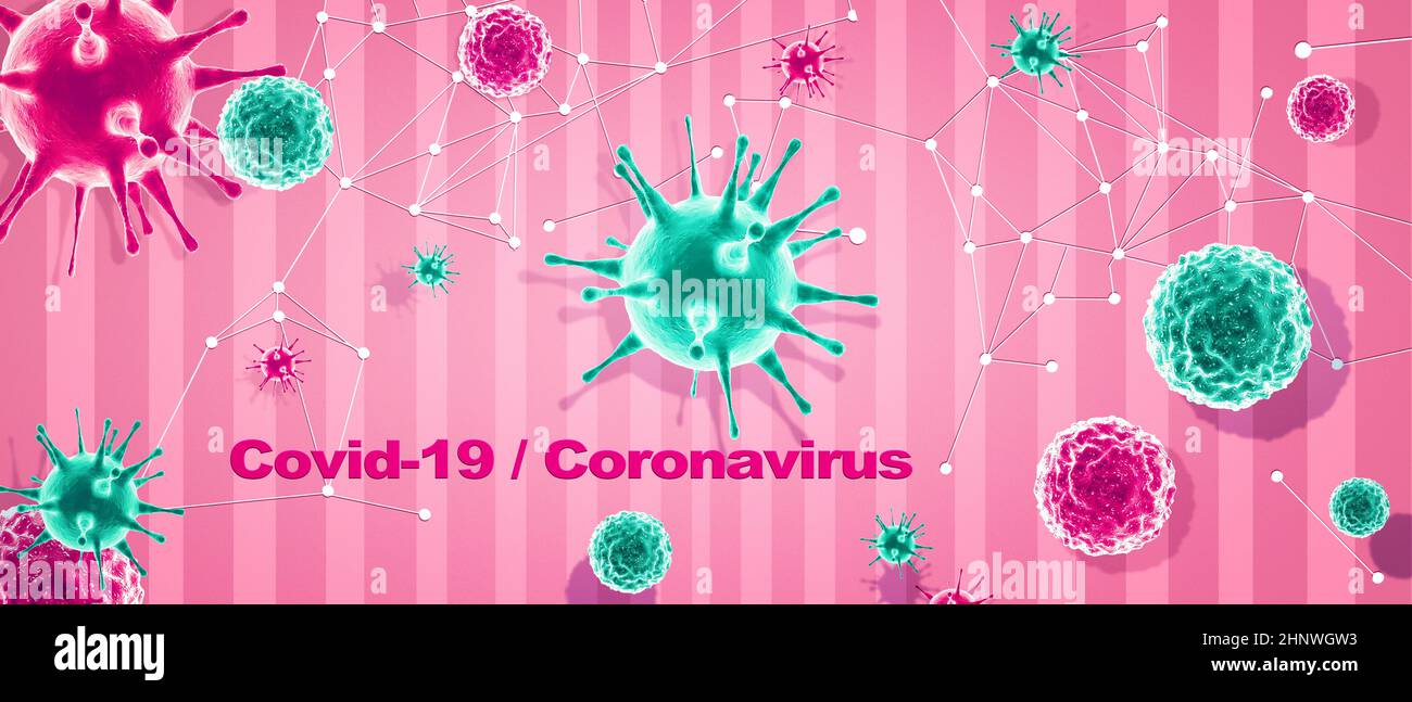Dangerous corona virus, SARS pandemic risk concept. 3D illustration ...