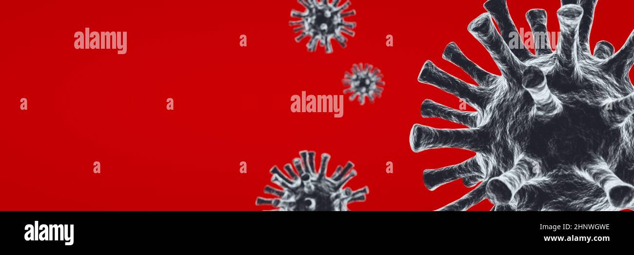Dangerous corona virus, SARS pandemic risk concept. 3D illustration ...