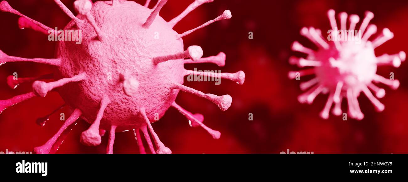 Dangerous corona virus, SARS pandemic risk concept. 3D illustration ...