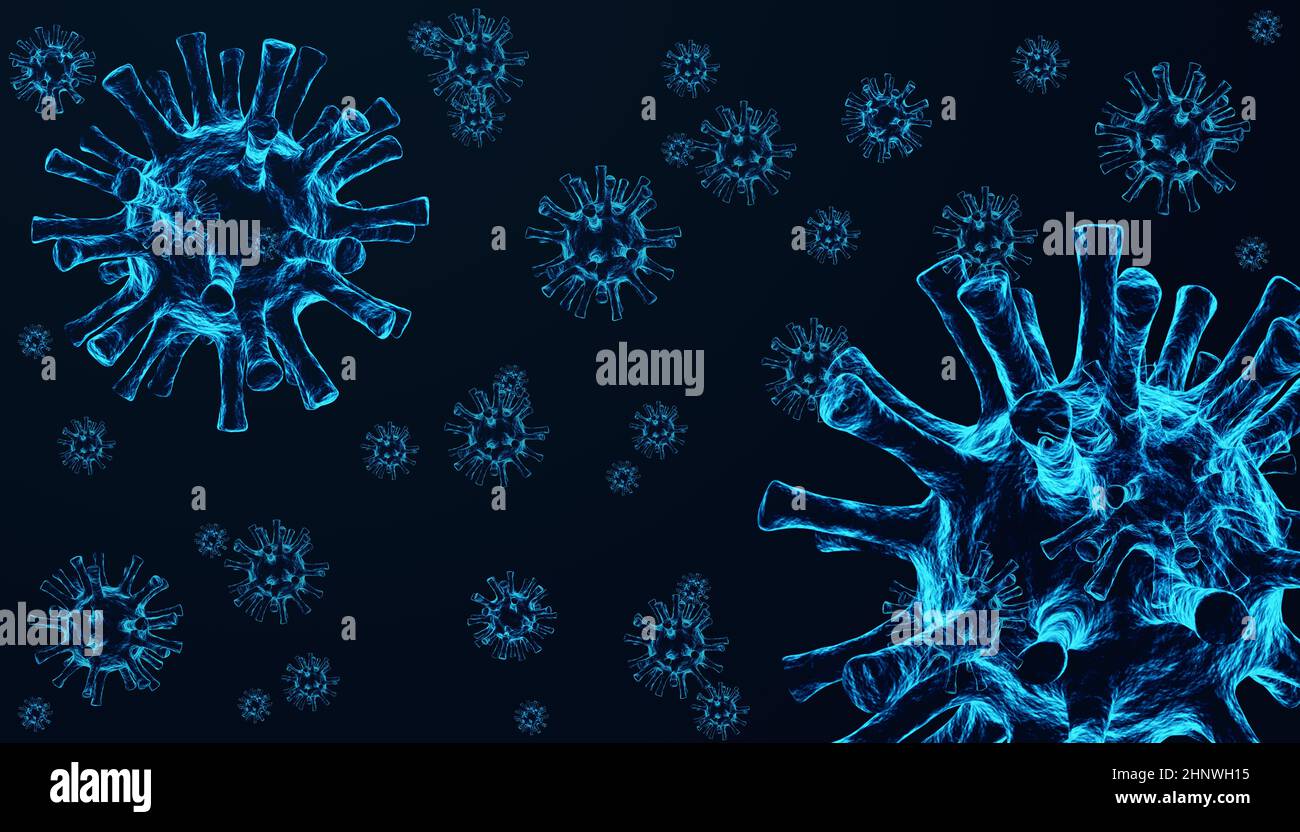 Dangerous corona virus, SARS pandemic risk concept. 3D illustration ...