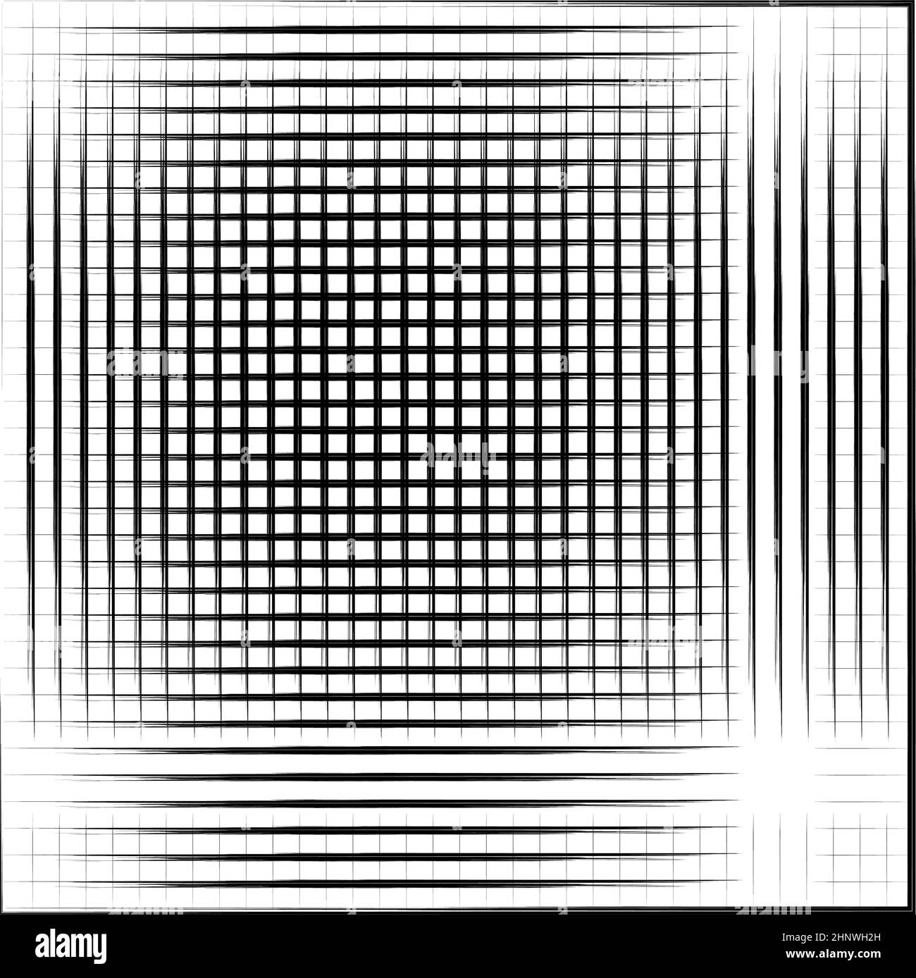 Grid, mesh, graticule with grungy, irregular lines. Grunge checkered ...