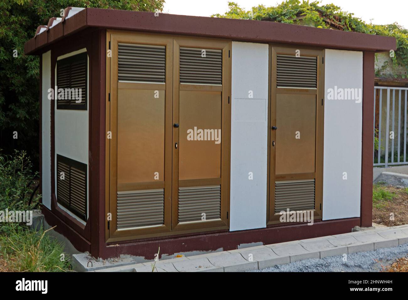 Modern substation utility inside urban electricity distribution network ...