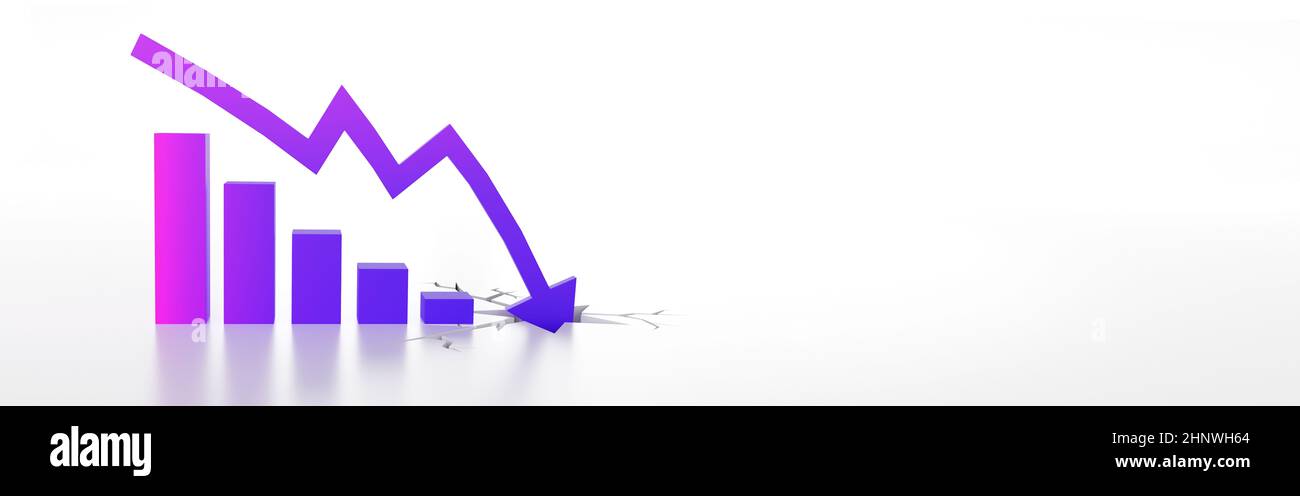 Graphs representing the stock market crash. 3d illustration Stock Photo ...