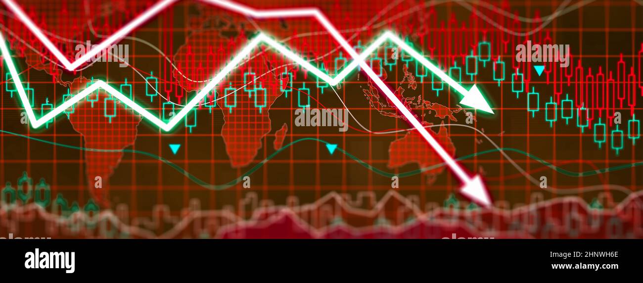 Graphs representing the stock market crash. 3d illustration Stock Photo ...