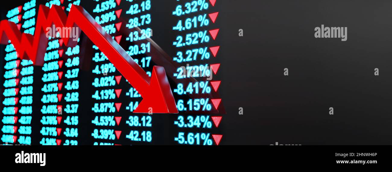 Graphs representing the stock market crash. 3d illustration Stock Photo ...