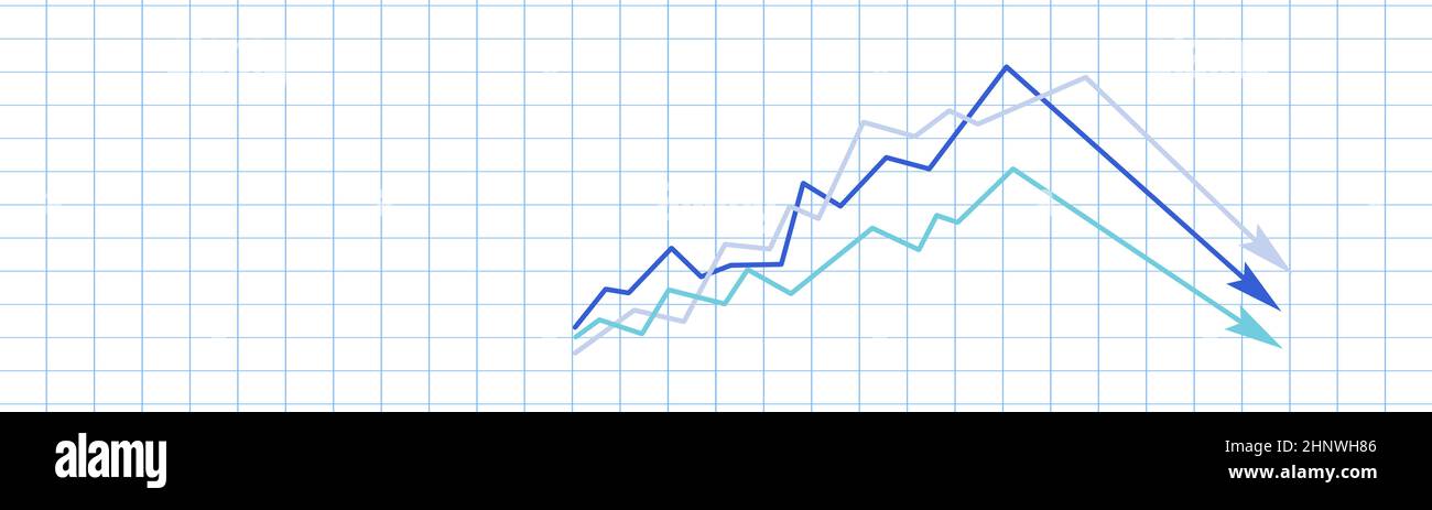 Graphs representing the stock market crash. 3d illustration Stock Photo ...