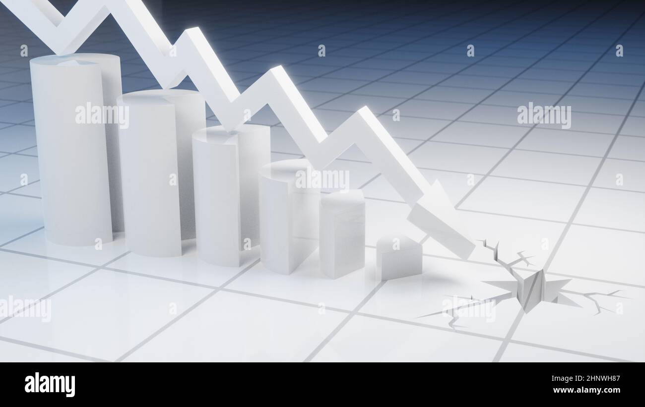Graphs representing the stock market crash. 3d illustration Stock Photo ...
