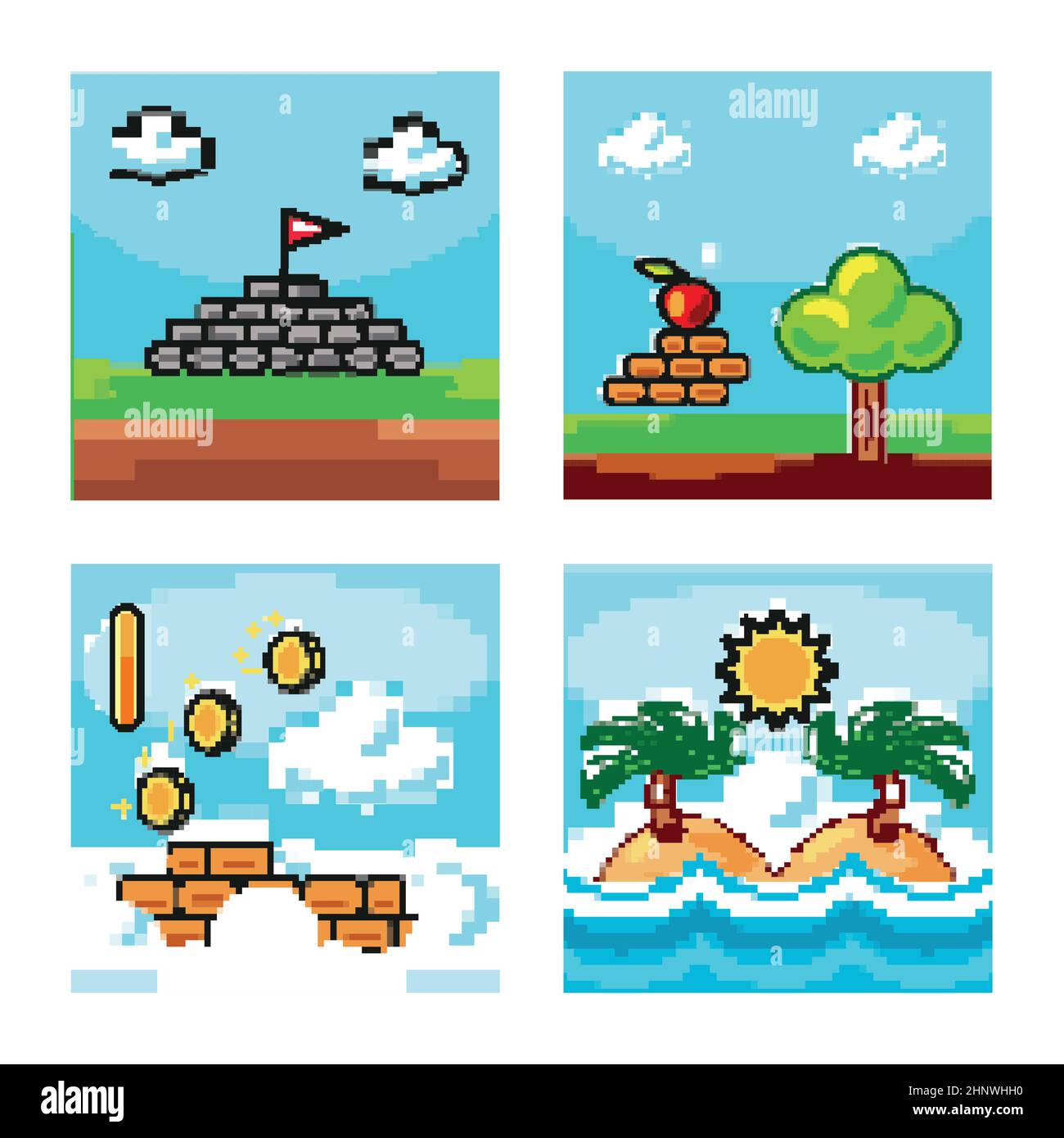 set scenes video game Stock Vector Image & Art - Alamy