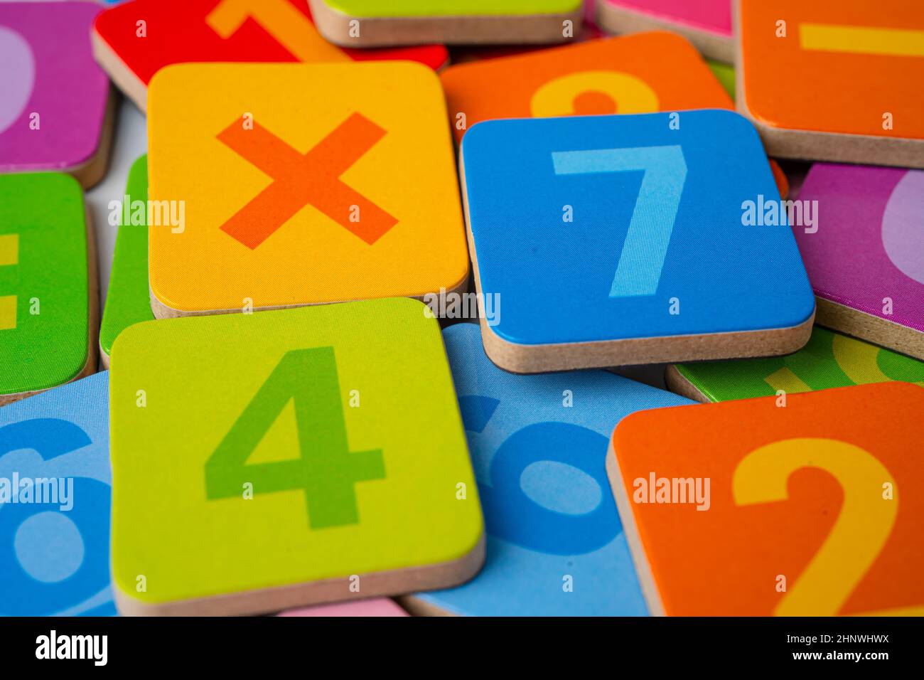 Math Number colorful background, education study mathematics learning ...