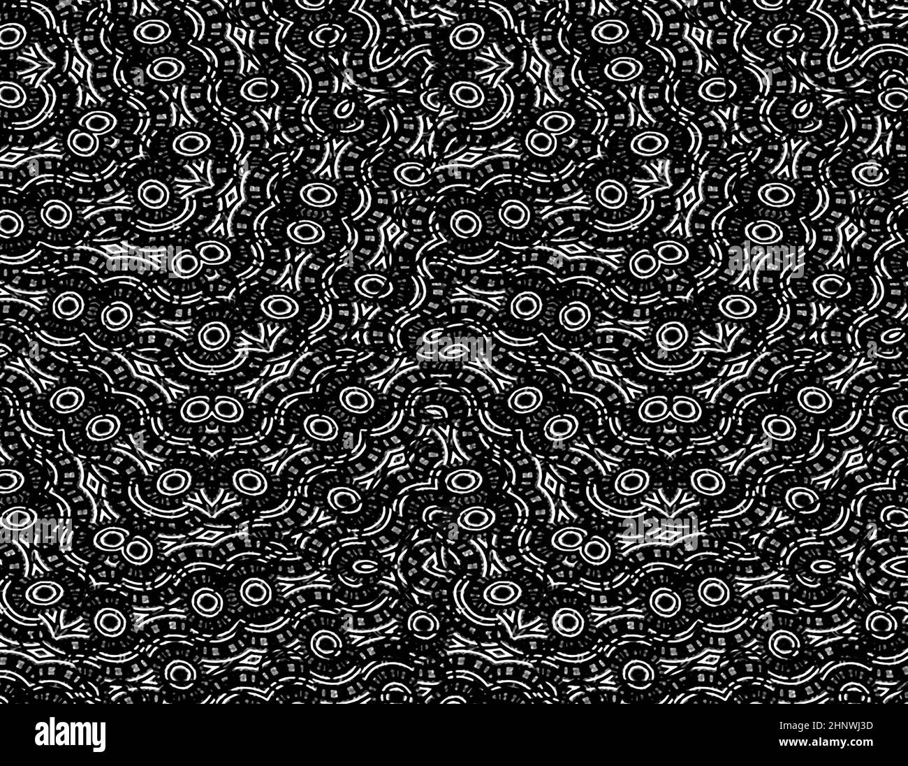 Black and white modern decorative abstract intricate ornate pattern ...