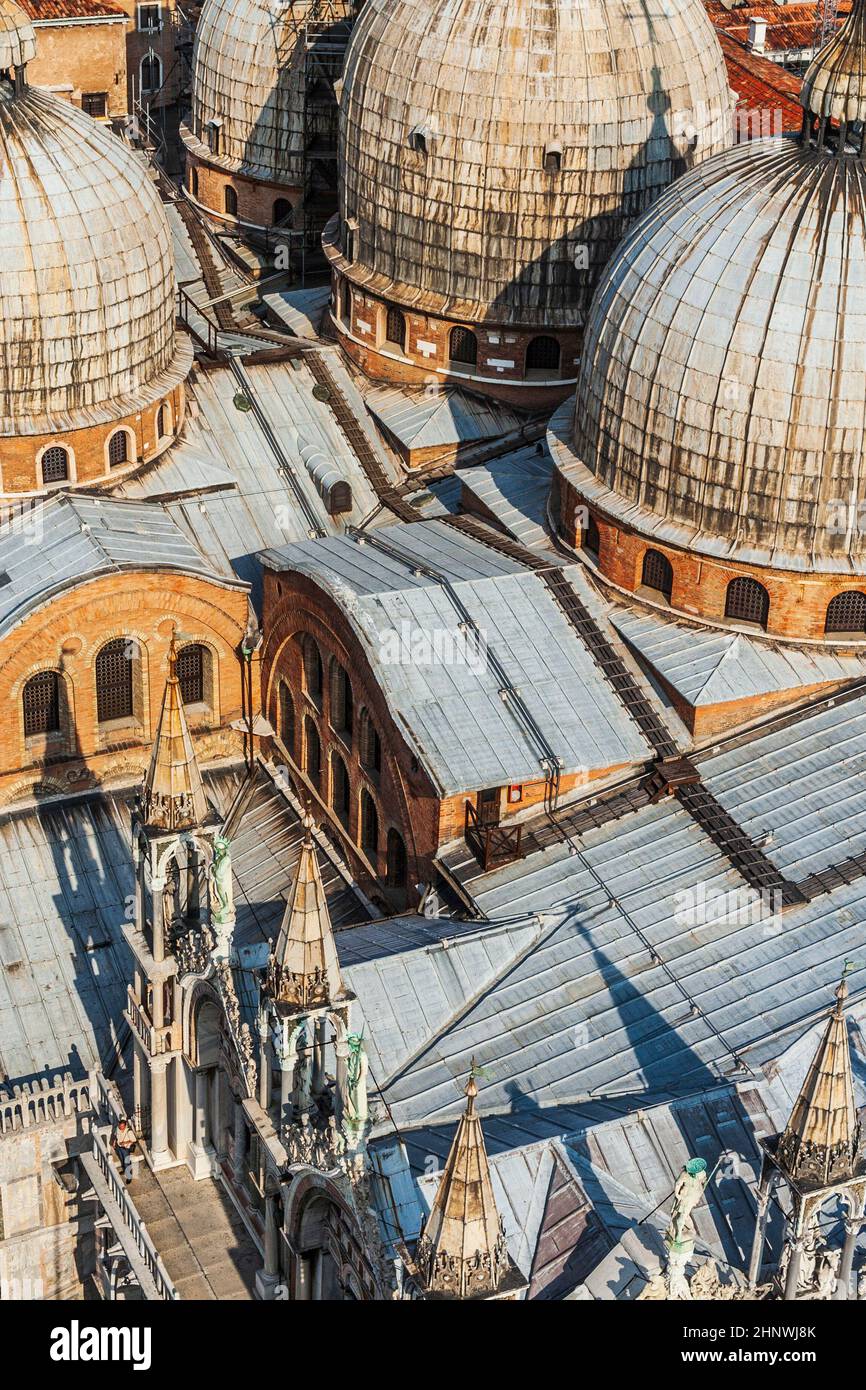 overlooking the marcus church in venice from campanile de San Marco ...