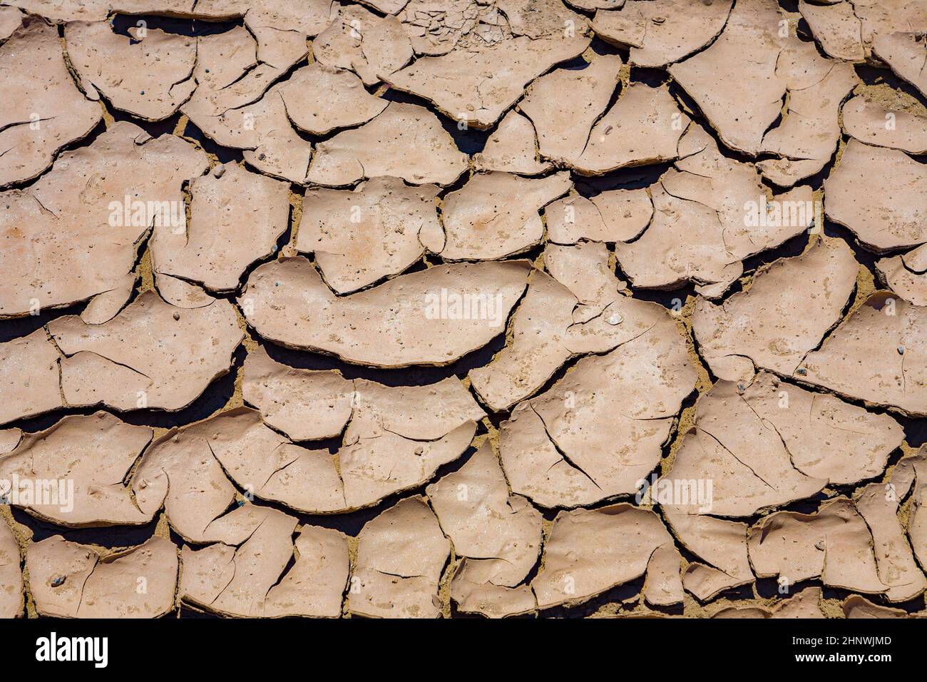 big mud cud cracks and dried mud tiles in the death valley desert Stock ...