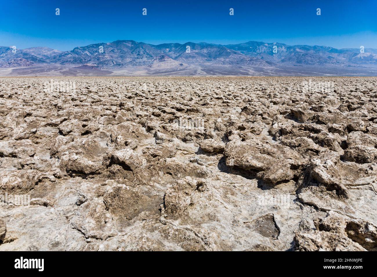 area of salt plates in the middle of death valley, called Devil's Golfe ...