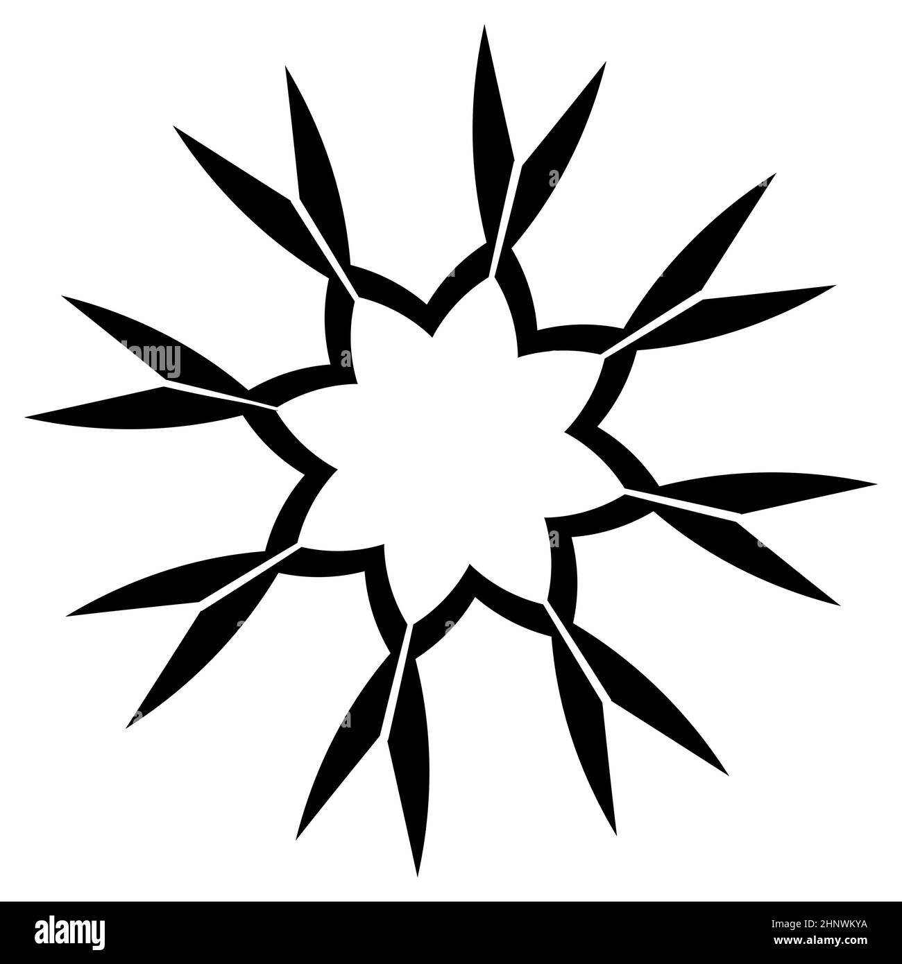 Radiating mandala. Circular geometric motif, icon, shape - stock vector ...