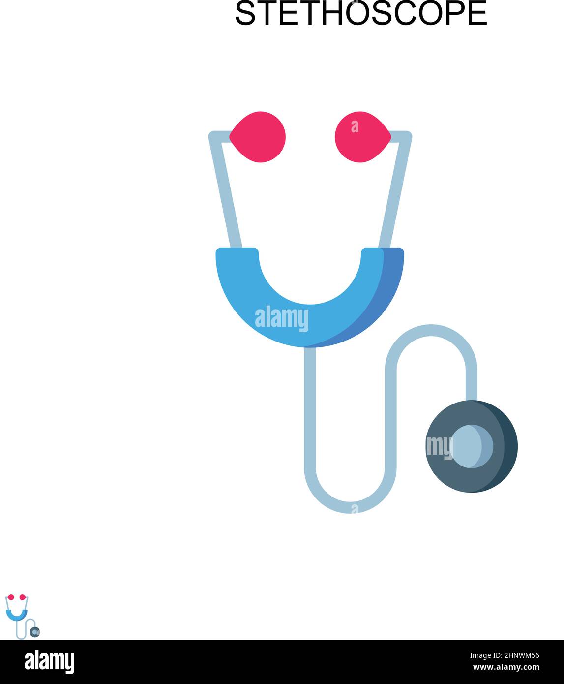 Stethoscope Simple vector icon. Illustration symbol design template for ...