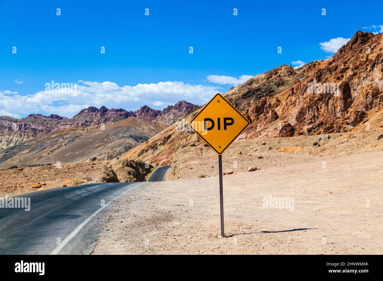 Highway warning sign dip hi-res stock photography and images - Alamy