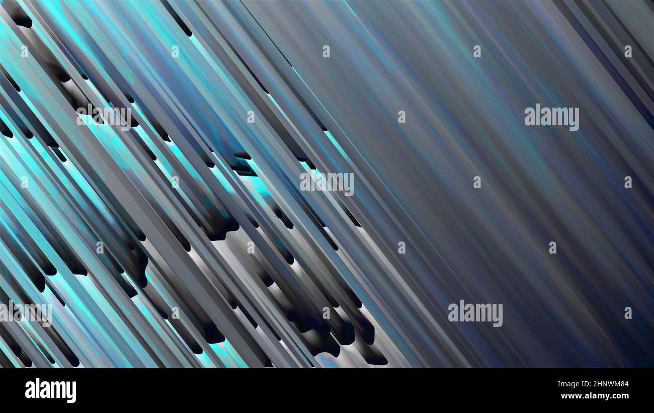 Straight geometric lines with 3d render digital textures and fractures ...