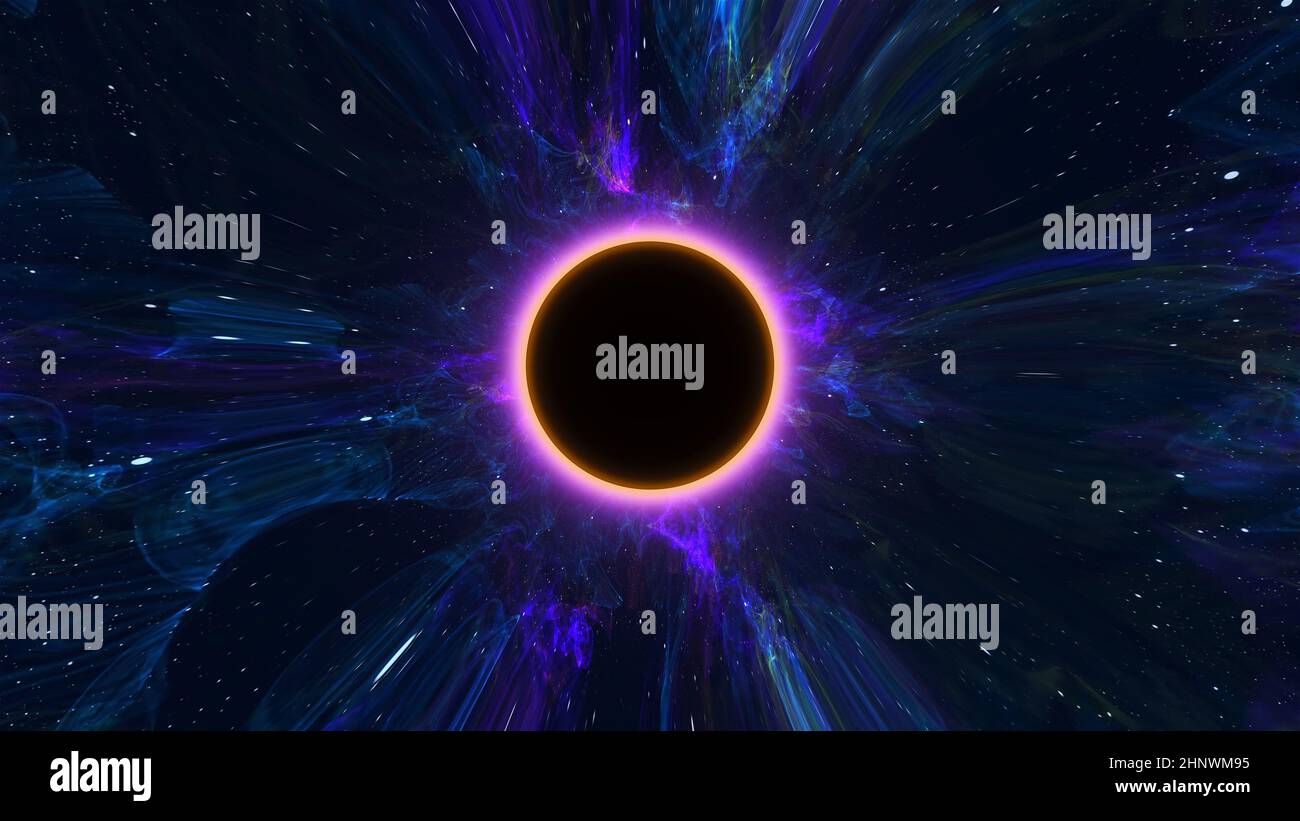 Supernova explosion with 3d render sucking matter into infinite space ...