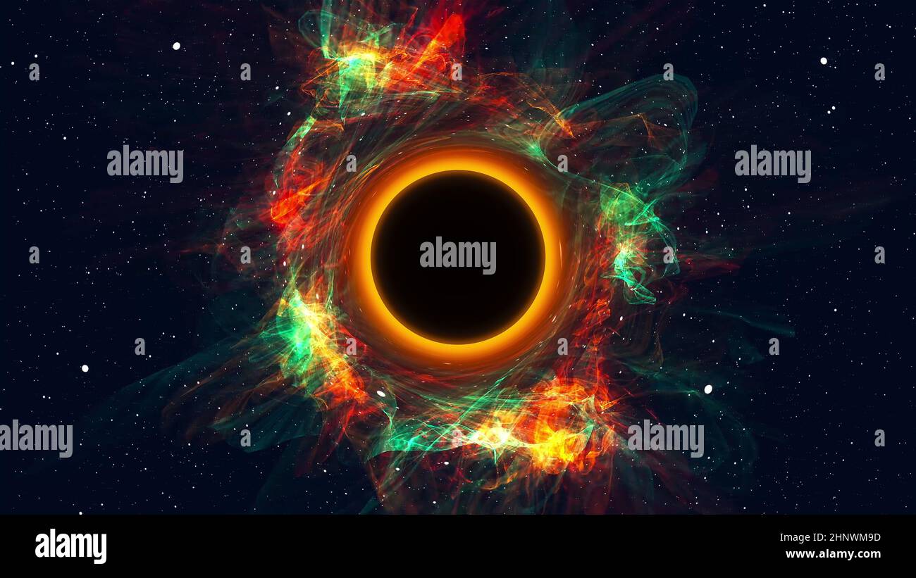 Supernova explosion with 3d render sucking matter into infinite space ...