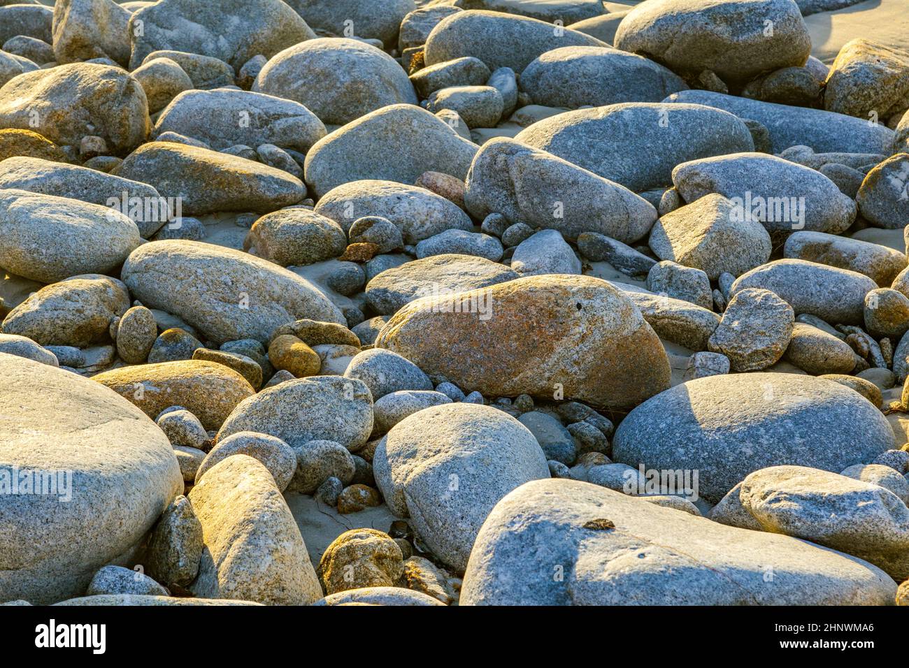washed out pebble stones at the beach of Pebble Beach, USA Stock Photo ...