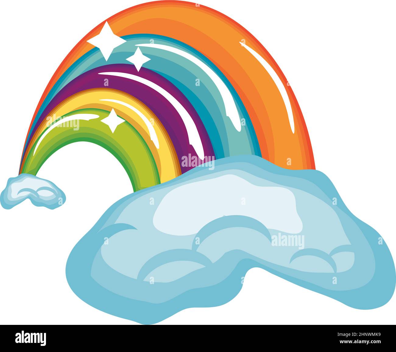 shining rainbow and clouds Stock Vector Image & Art - Alamy