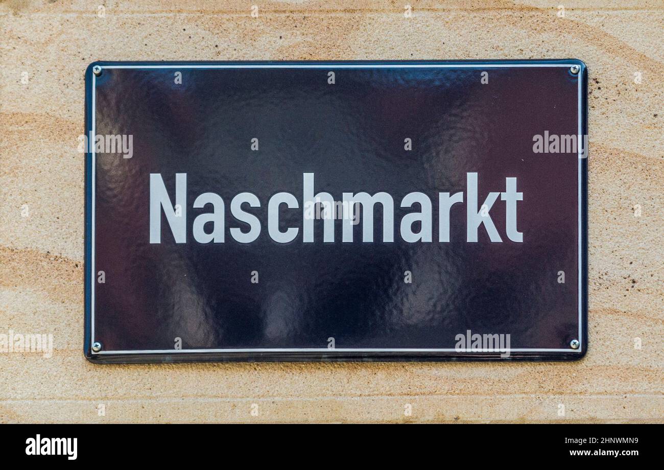 street sign Naschmarkt in Leipzig, Germany Stock Photo - Alamy