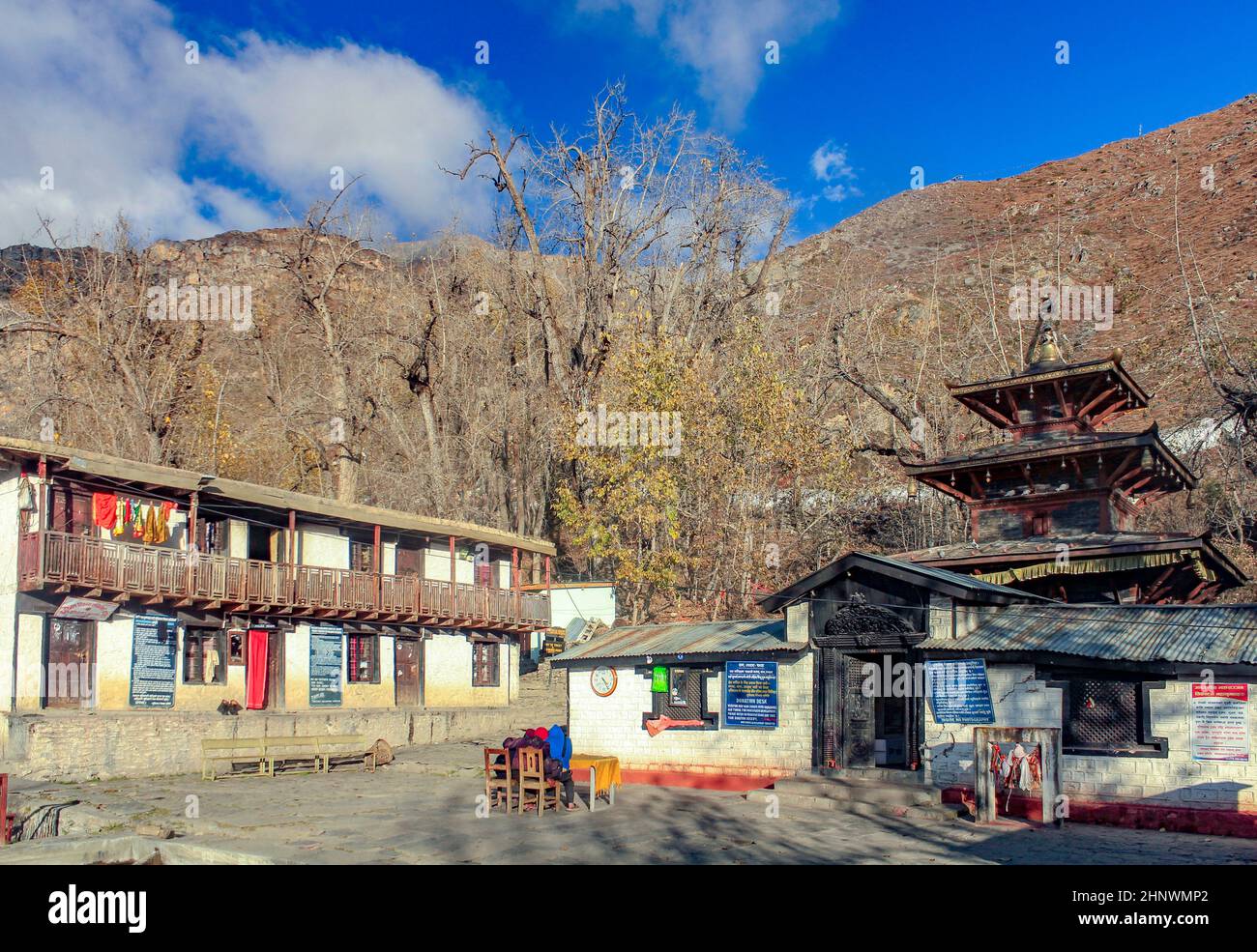 Hindu temple in Muktinath complex in Himalayas, Nepal Stock Photo - Alamy