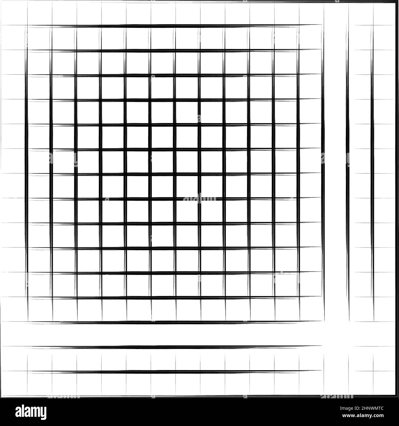 Grid, mesh, graticule with grungy, irregular lines. Grunge checkered ...