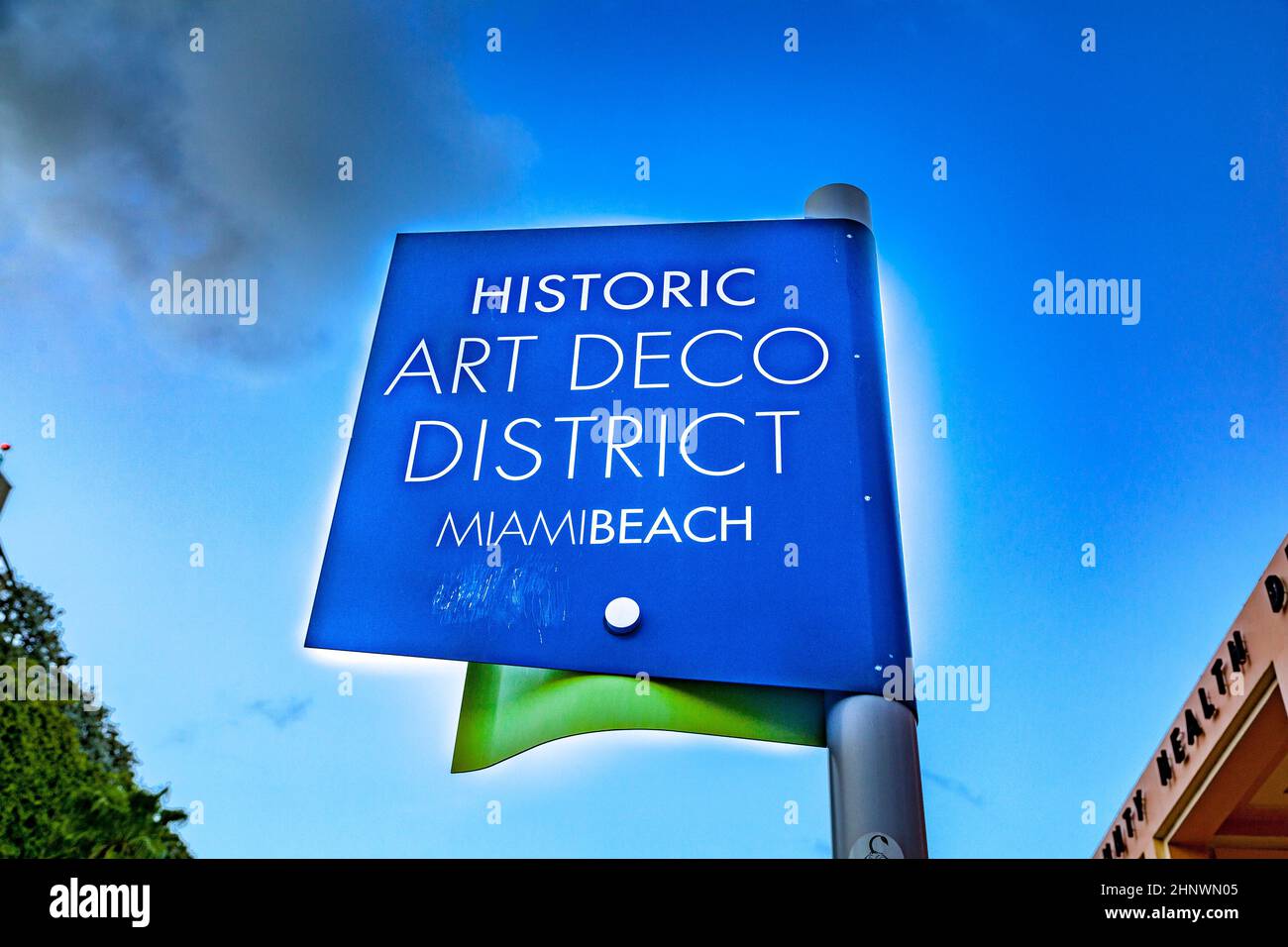 sign historic art deco district in Miami Beach, USA Stock Photo - Alamy