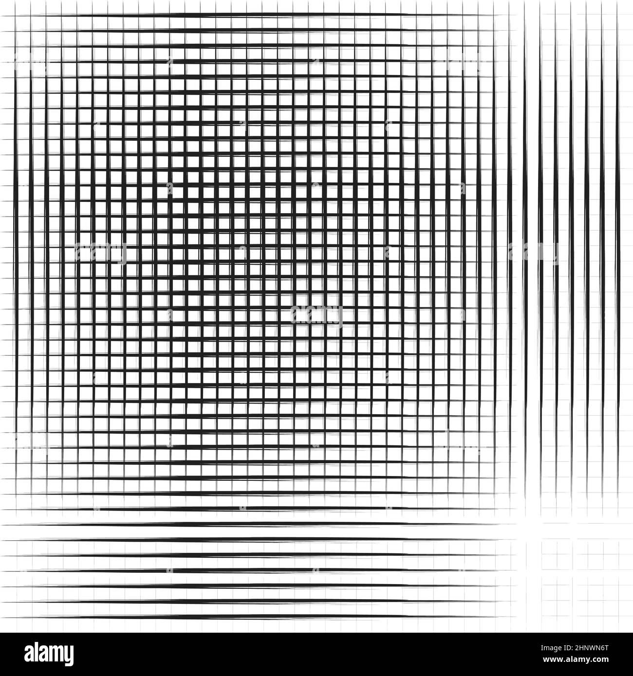 Grid, mesh, graticule with grungy, irregular lines. Grunge checkered ...