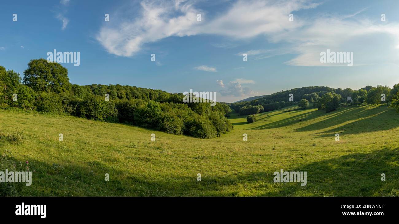 scenic landscape near Busy in the french region of Jura department ...