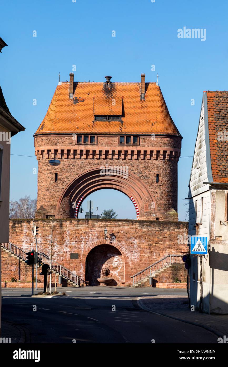 old bridge gate at river Main in Miltenberg, Germany Stock Photo - Alamy