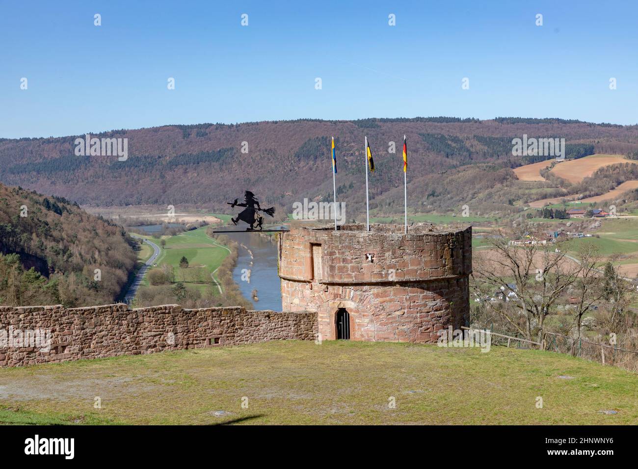 landscape of river main with village of Freuden and Collenberg Stock ...