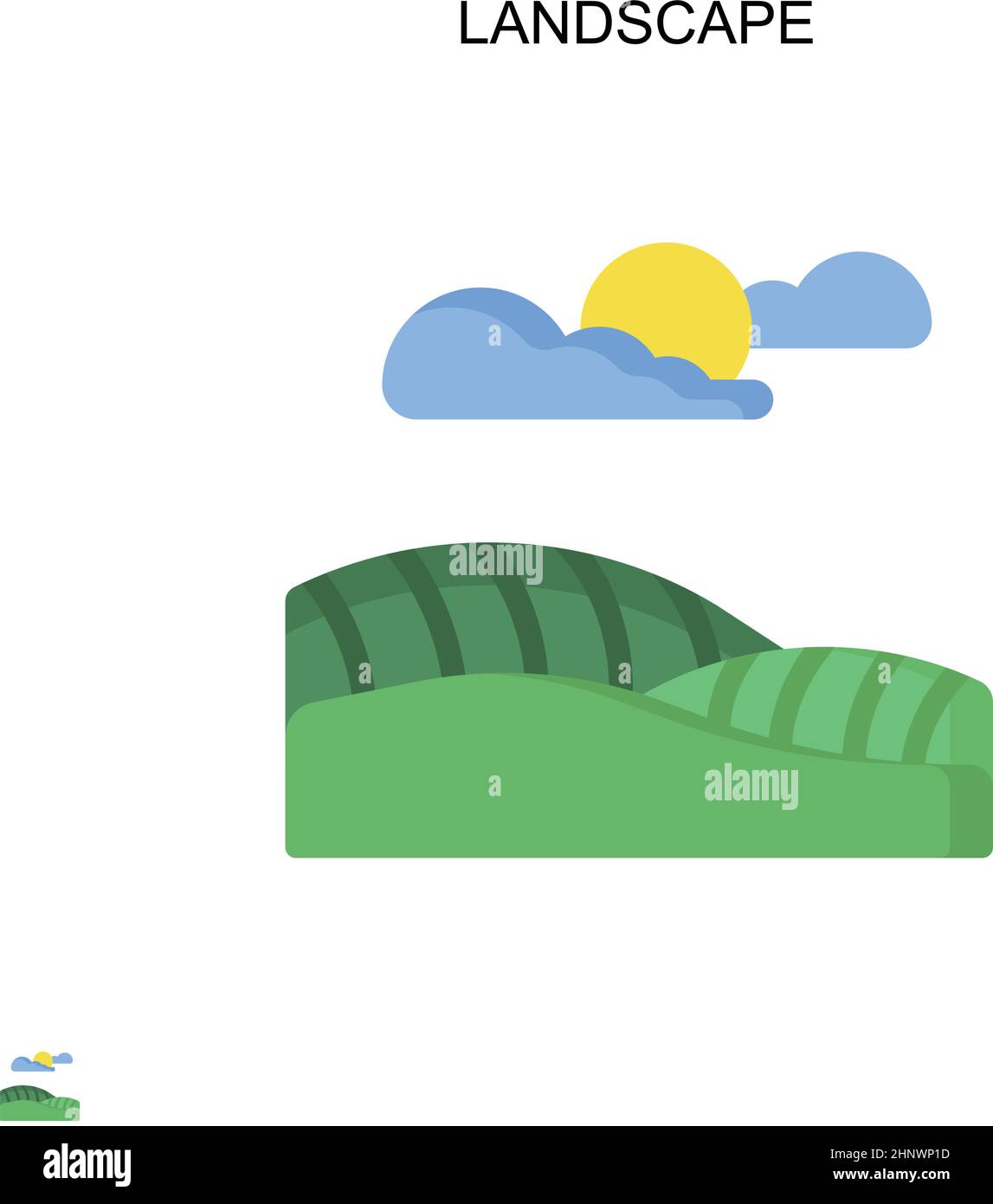 Landscape Simple vector icon. Illustration symbol design template for ...