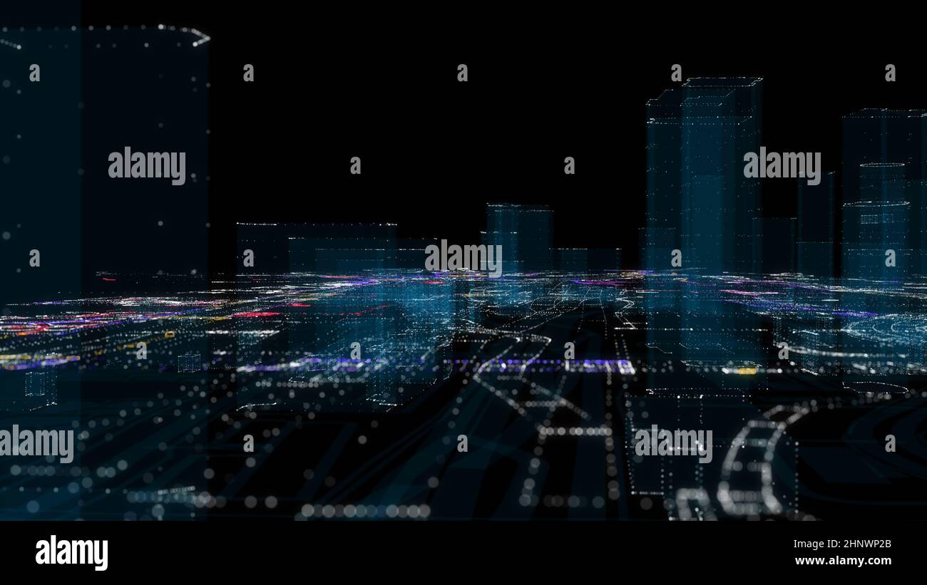 Futuristic Smart Digital City. Smart City And Technology Business ...