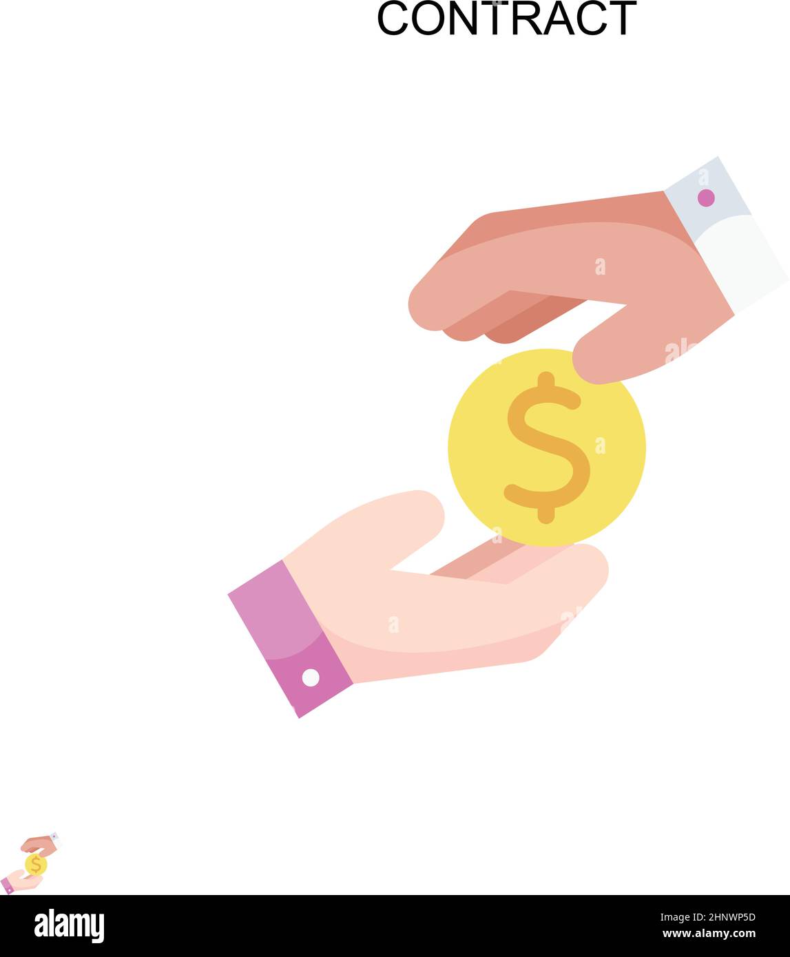 Contract Simple vector icon. Illustration symbol design template for ...