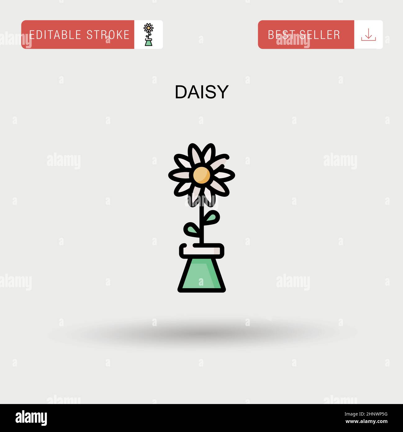 Daisy Simple vector icon Stock Vector Image & Art - Alamy