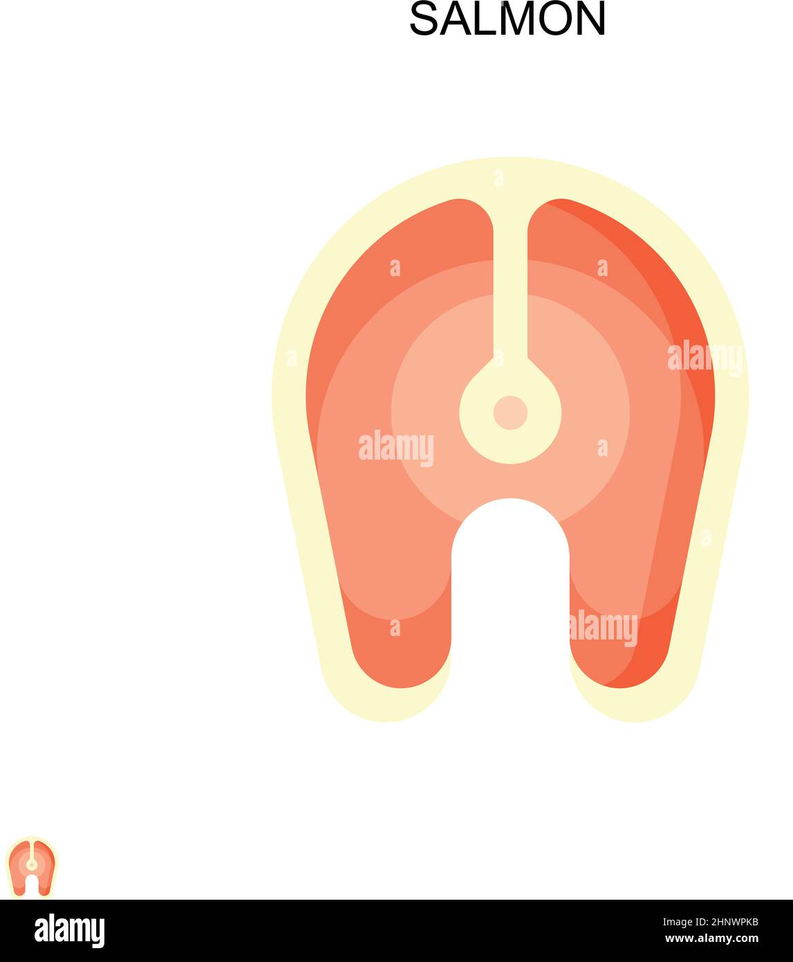 Salmon Simple vector icon. Illustration symbol design template for web ...
