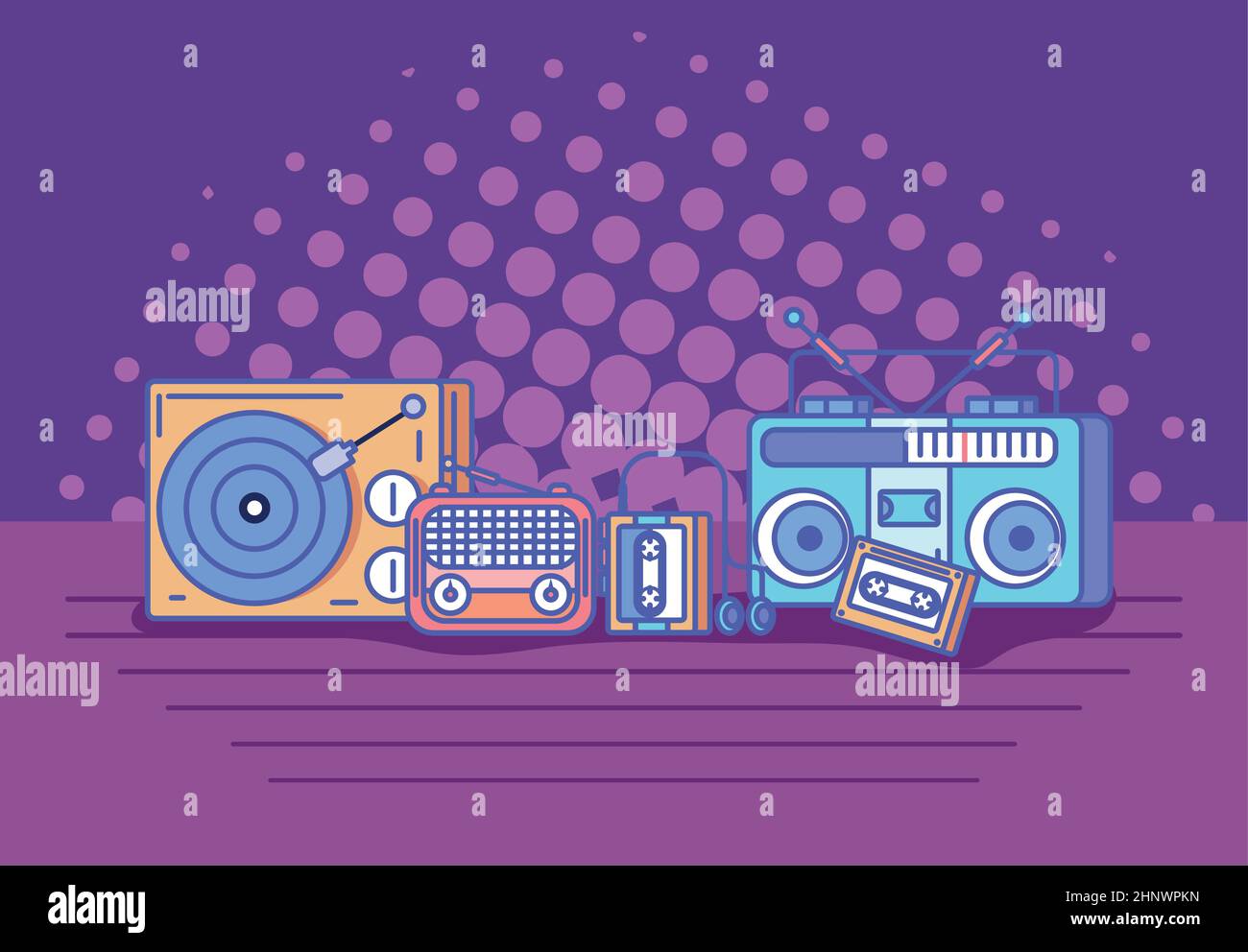 retro music devices Stock Vector Image & Art - Alamy