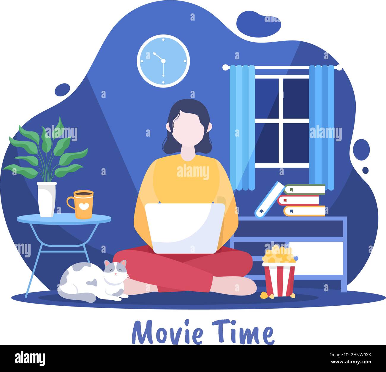 Cinema Movie Night with Sound System to Watching Film on Home in Flat ...