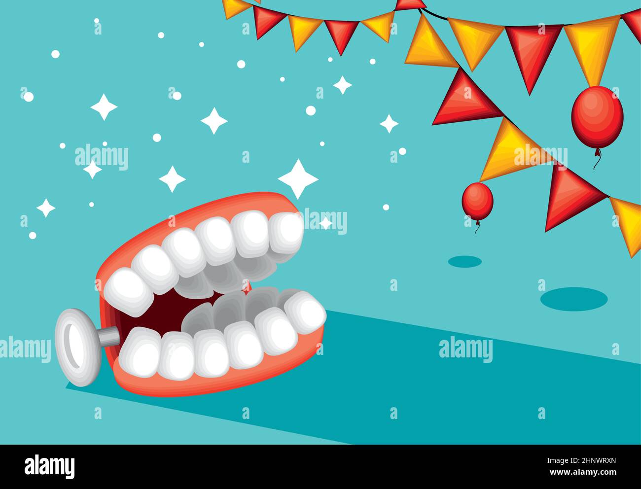 fools day chattering teeth prank Stock Vector Image & Art - Alamy